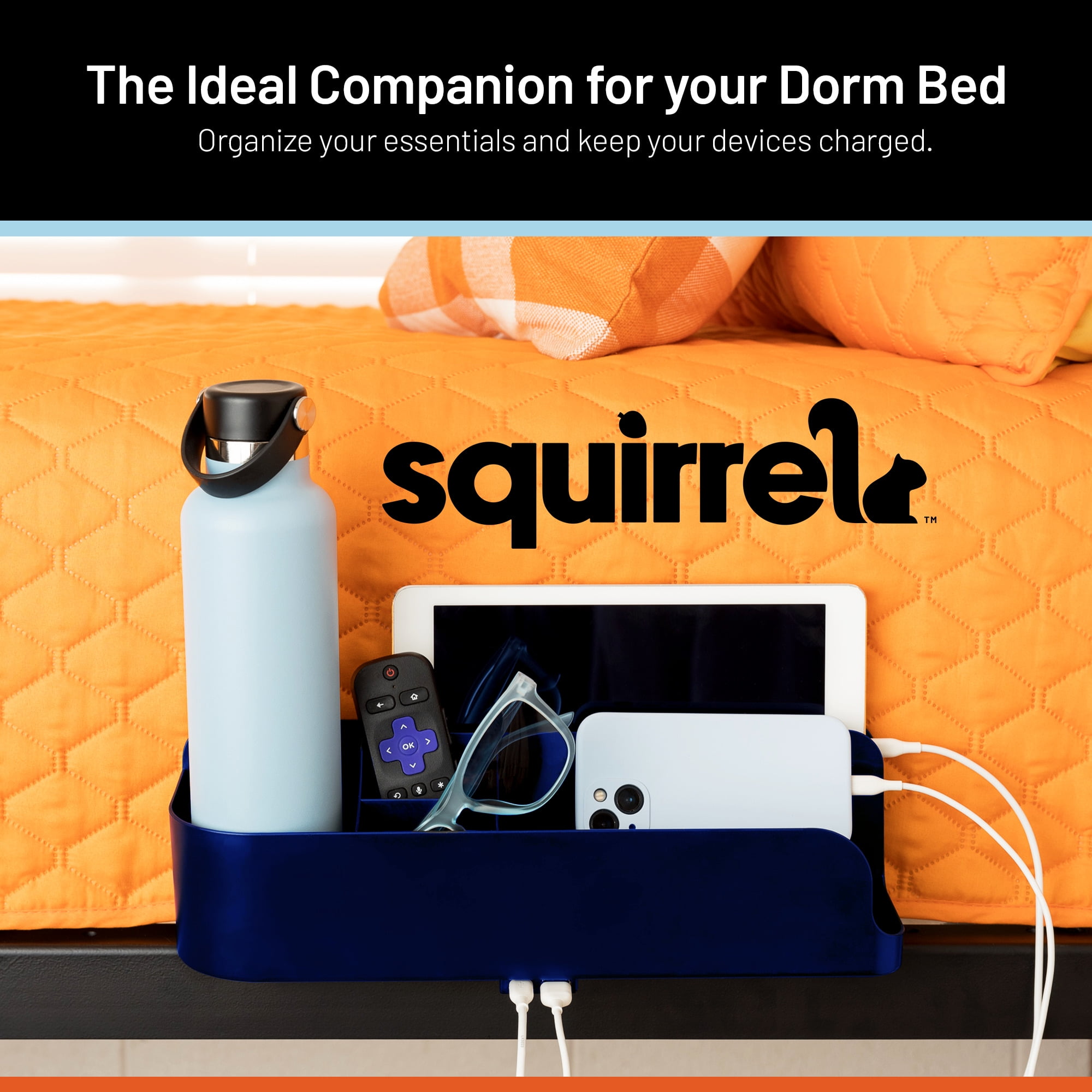 Squirrel- The Bedside Perch | USB Charging Bedside Caddy and Bed Table ...