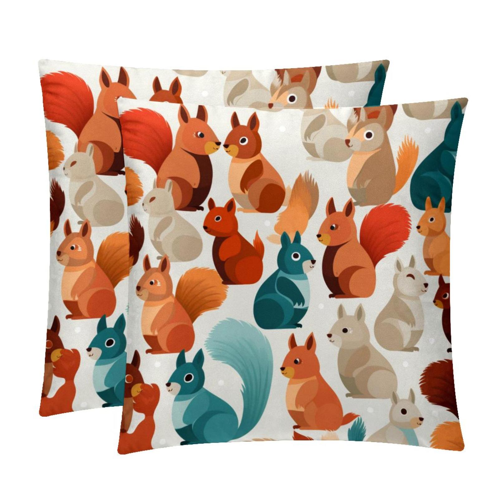 Squirrel Throw Pillow - Velvet Pillow Inserts Covers with Unique ...