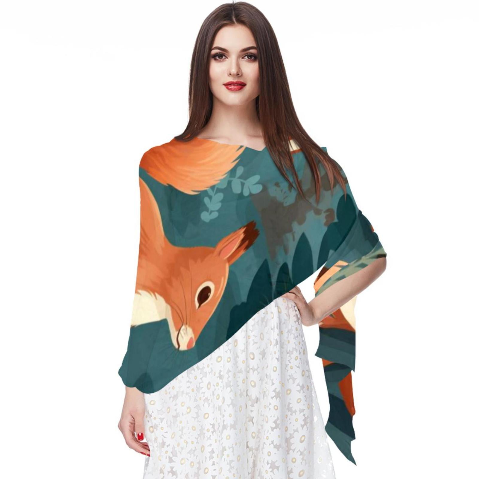 Squirrel Translucent Chiffon Yarn Silk Scarf - Lightweight and ...