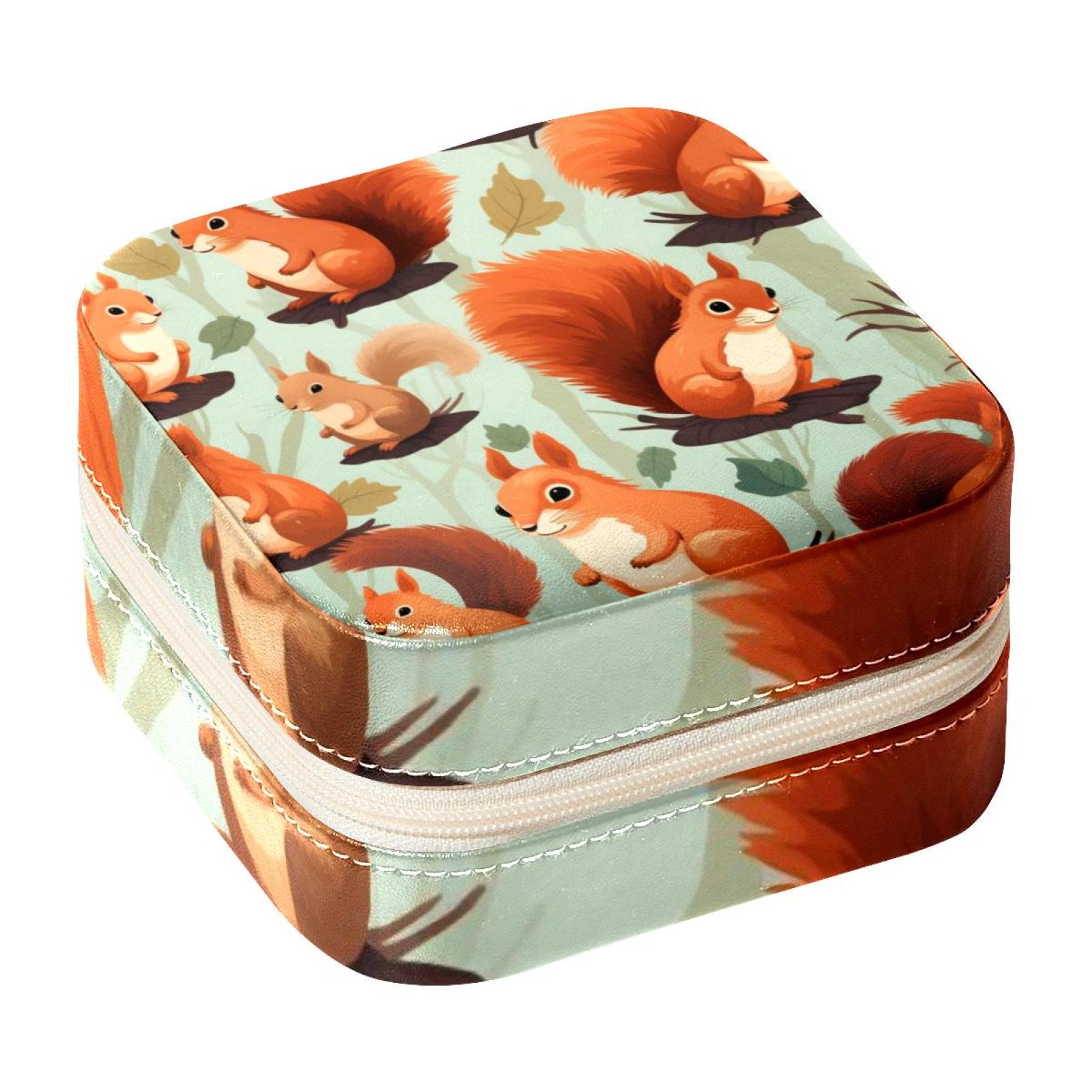 Squirrel Travel Portable Square Jewelry Stand, Earring Organizer, Ring ...