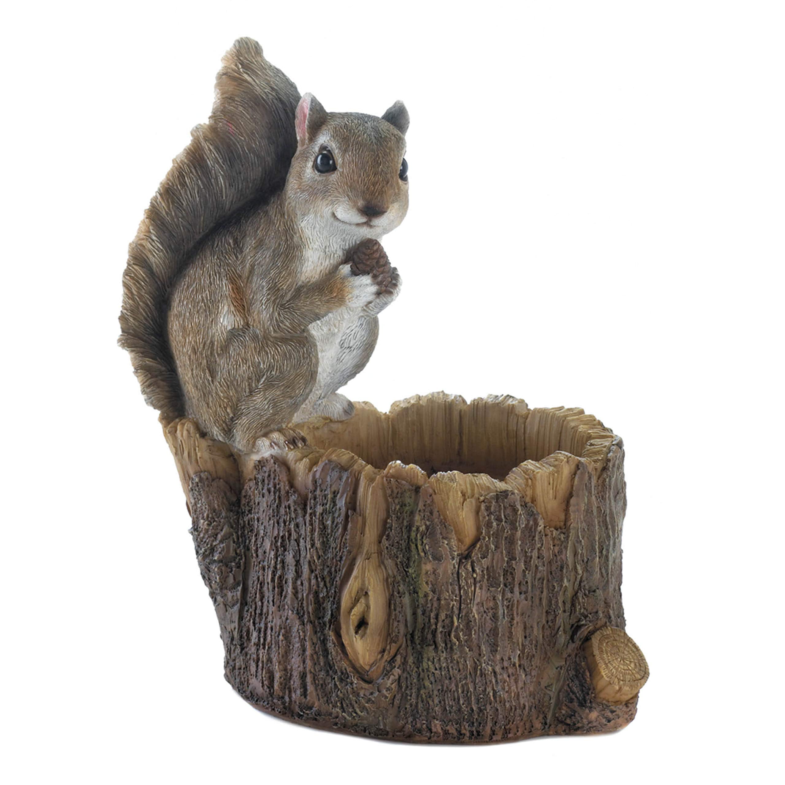 Squirrel Tree Trunk Bird Feeder - Walmart.com