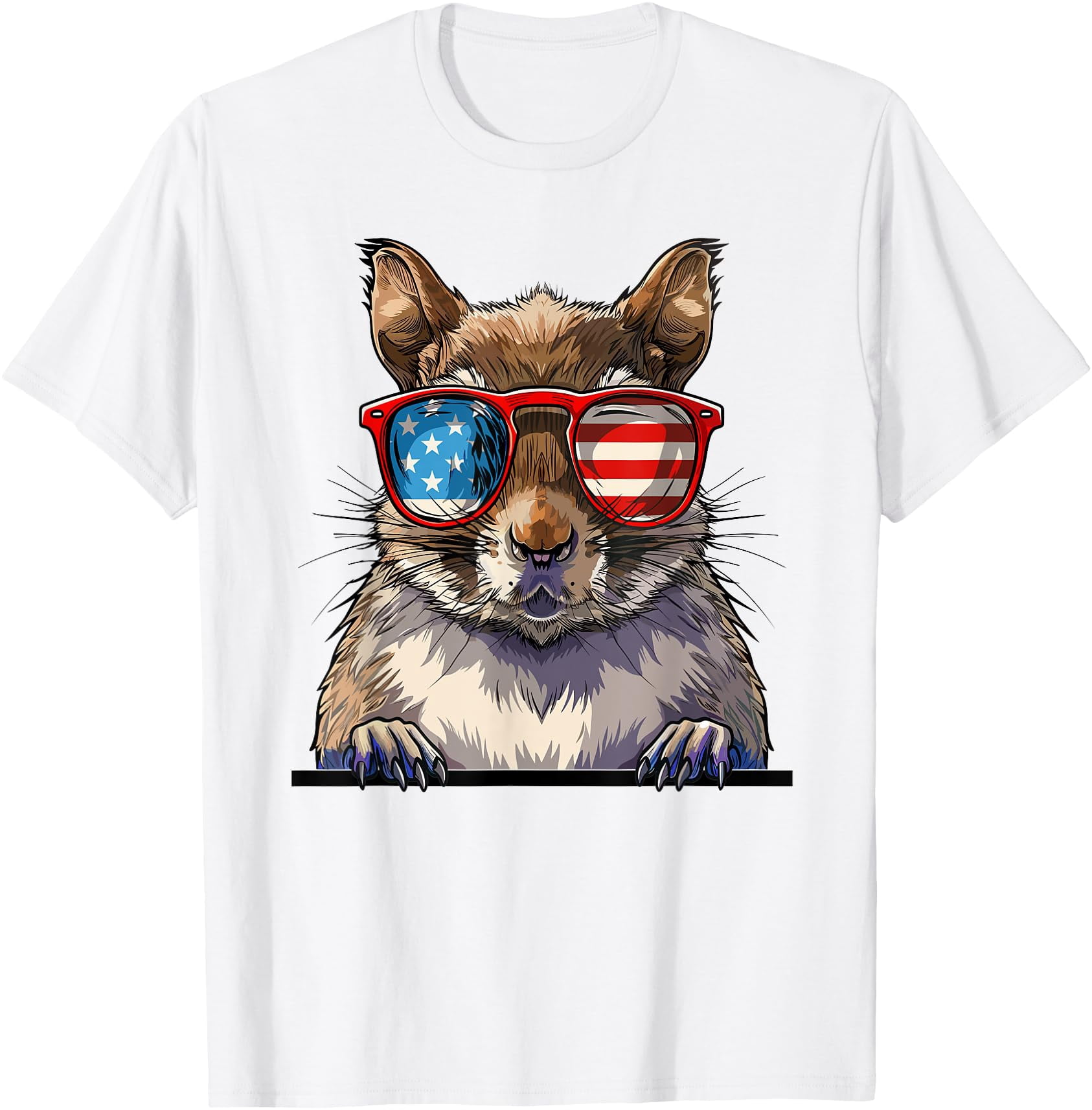 Squirrel USA Flag Funny Squirrel Lovers Mom Dad 4th of July T-Shirt ...
