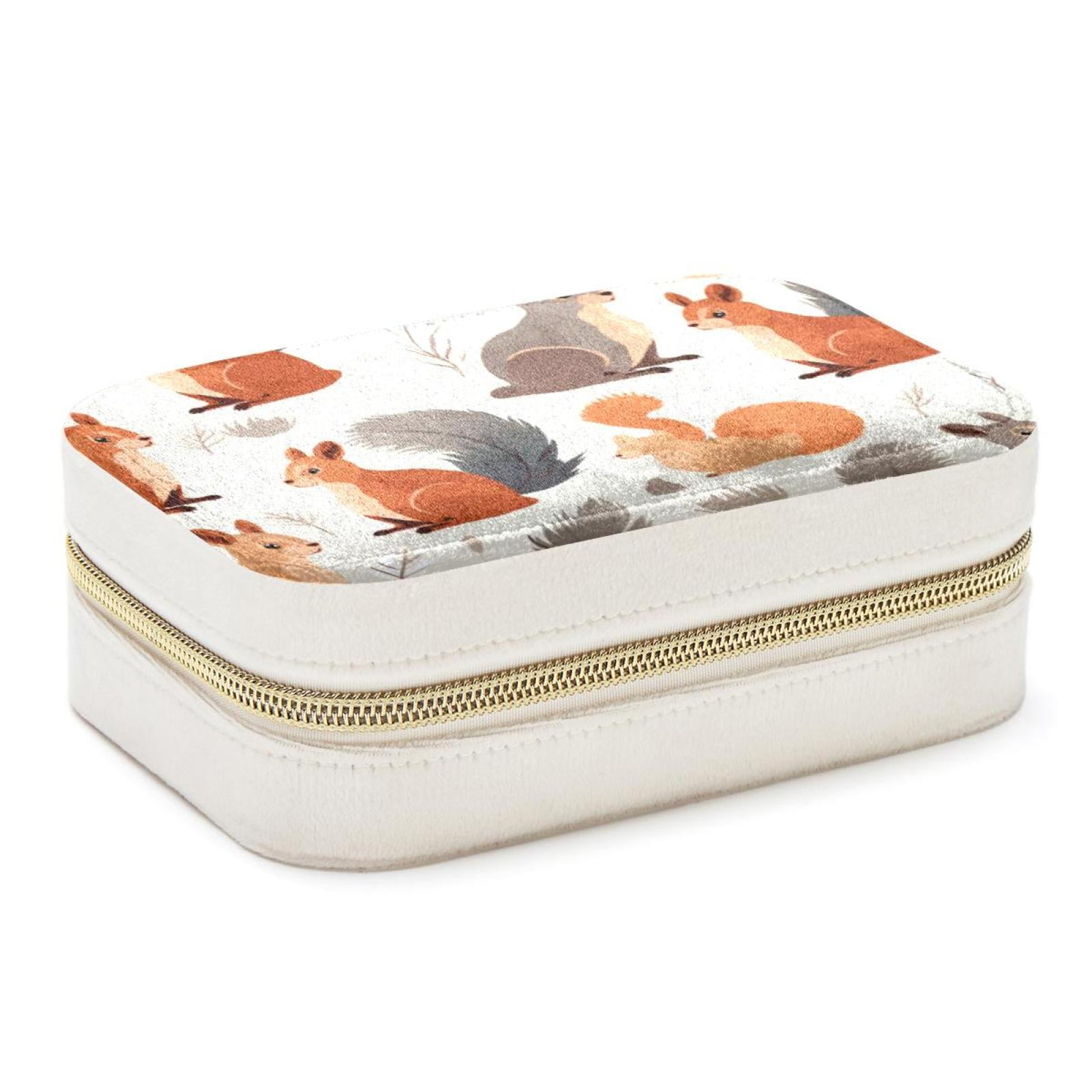 Squirrel Velvet Portable Storage Box with Removable Compartment – Gift ...