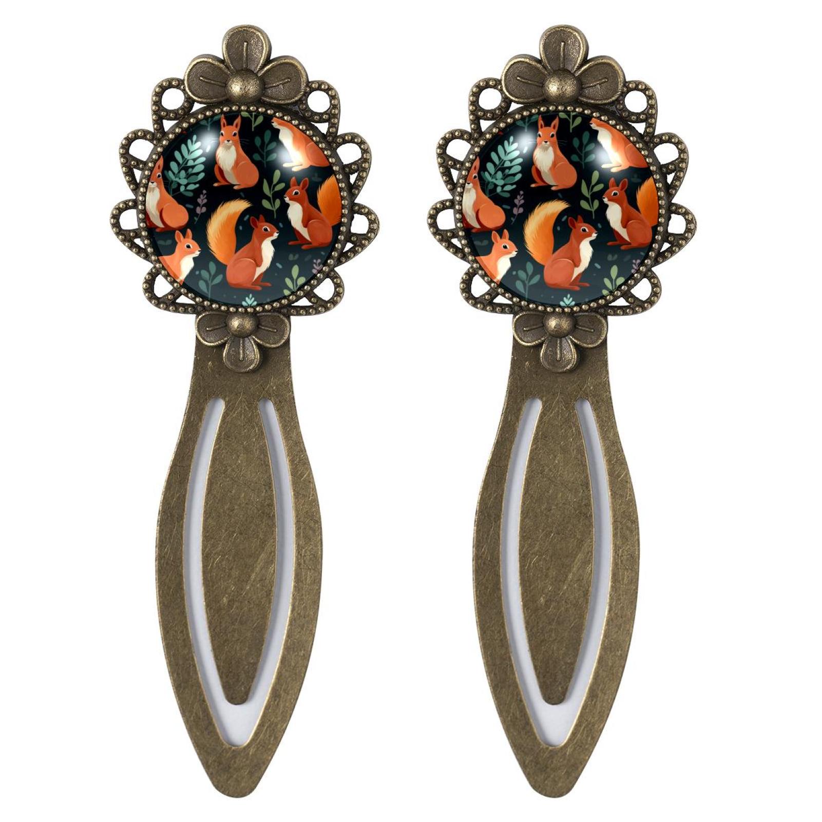 Squirrel Vintage Copper-Colored Lace Bookmarks: Stainless Steel Set of ...