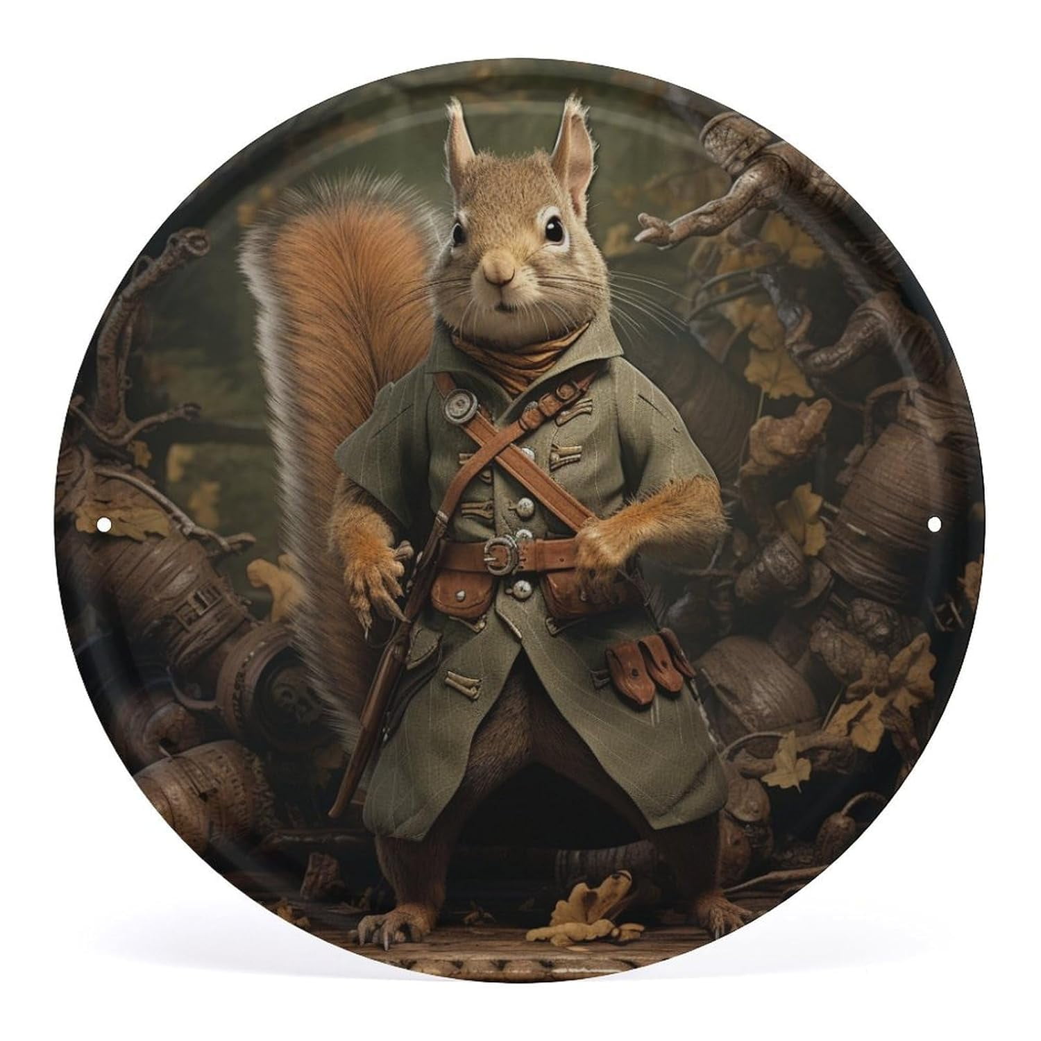 Squirrel Wild Wood Round Metal Tin Sign Squirrel Funny Animal Tin Signs ...