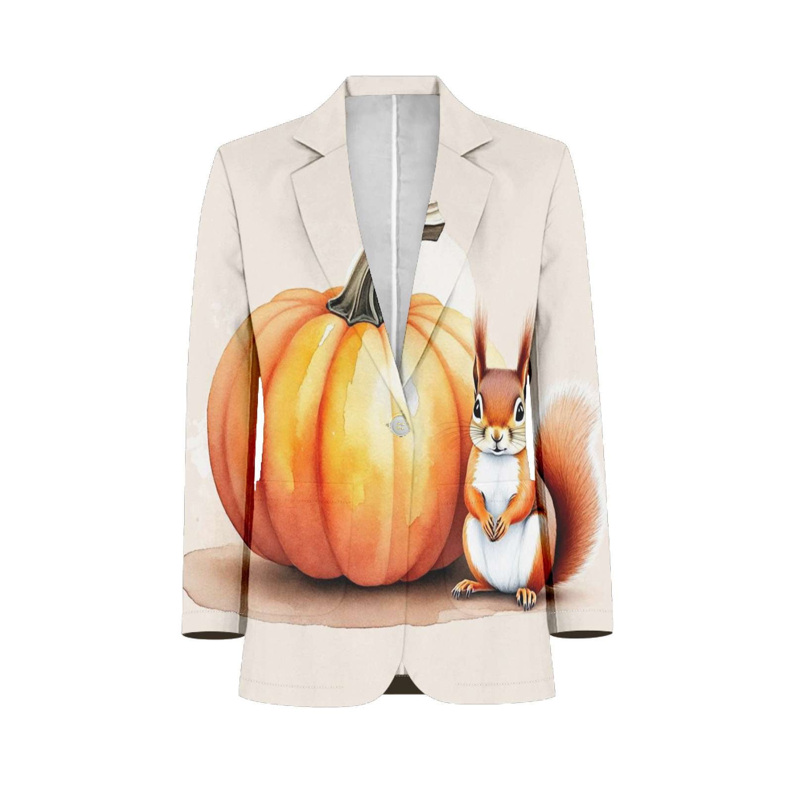 Squirrel With Pumpkin Mens Suits Shawl Collar Slim Fit Suit Mens Groom ...
