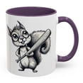 Squirrel with Bat Mug, Cute but Fierce BigEyed C1Artoon Squirrel ...