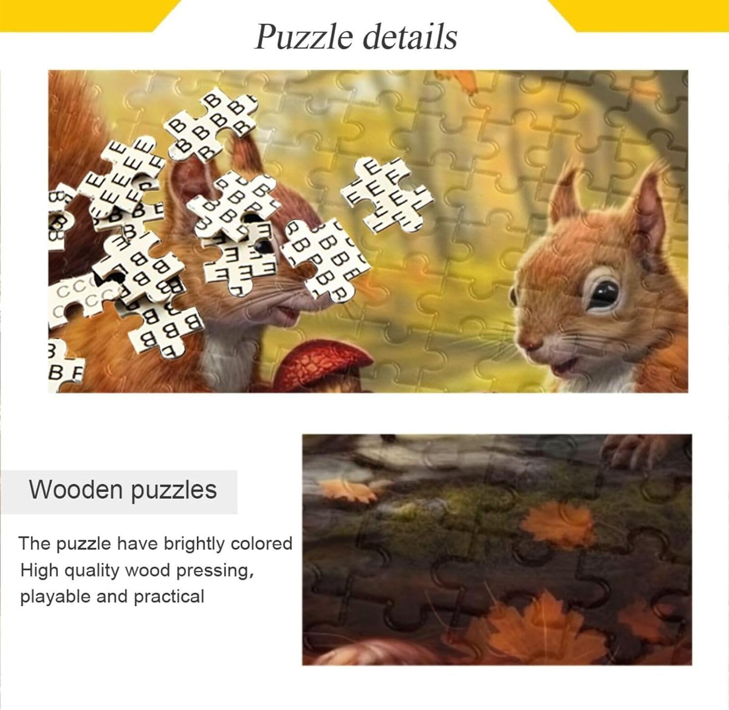 Squirrels Autumn Forest Jigsaw Puzzle 500 Pieces, Zigsaw with Storage ...