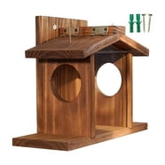 jicheng Outside Wood Squirrel Feeder Handcrafted for Patio Decorative ...