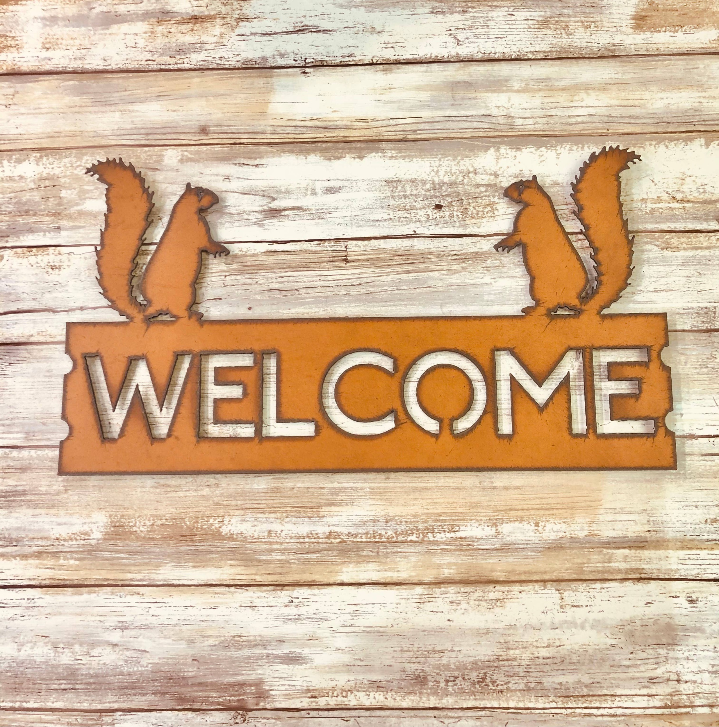 Squirrels Horizontal Lodge Cabin Welcome Sign - Walmart.com