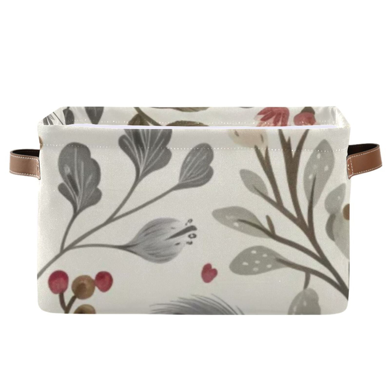Squirrels Leaves Flowers Storage Bins Baskets With Handles Storage Box ...