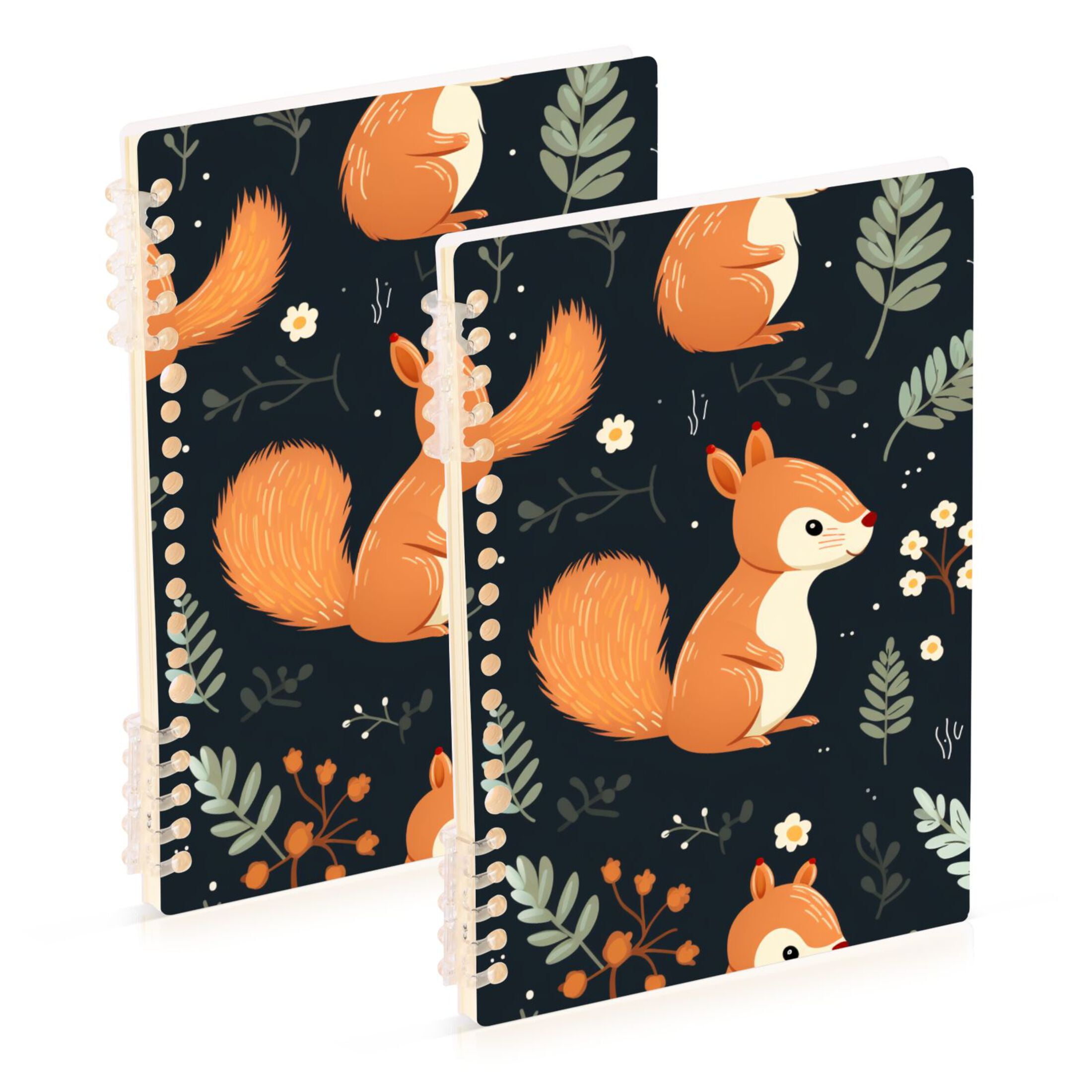 Squirrels Leaves Ring Binder Notebook Journey Note Diary College Ruled ...