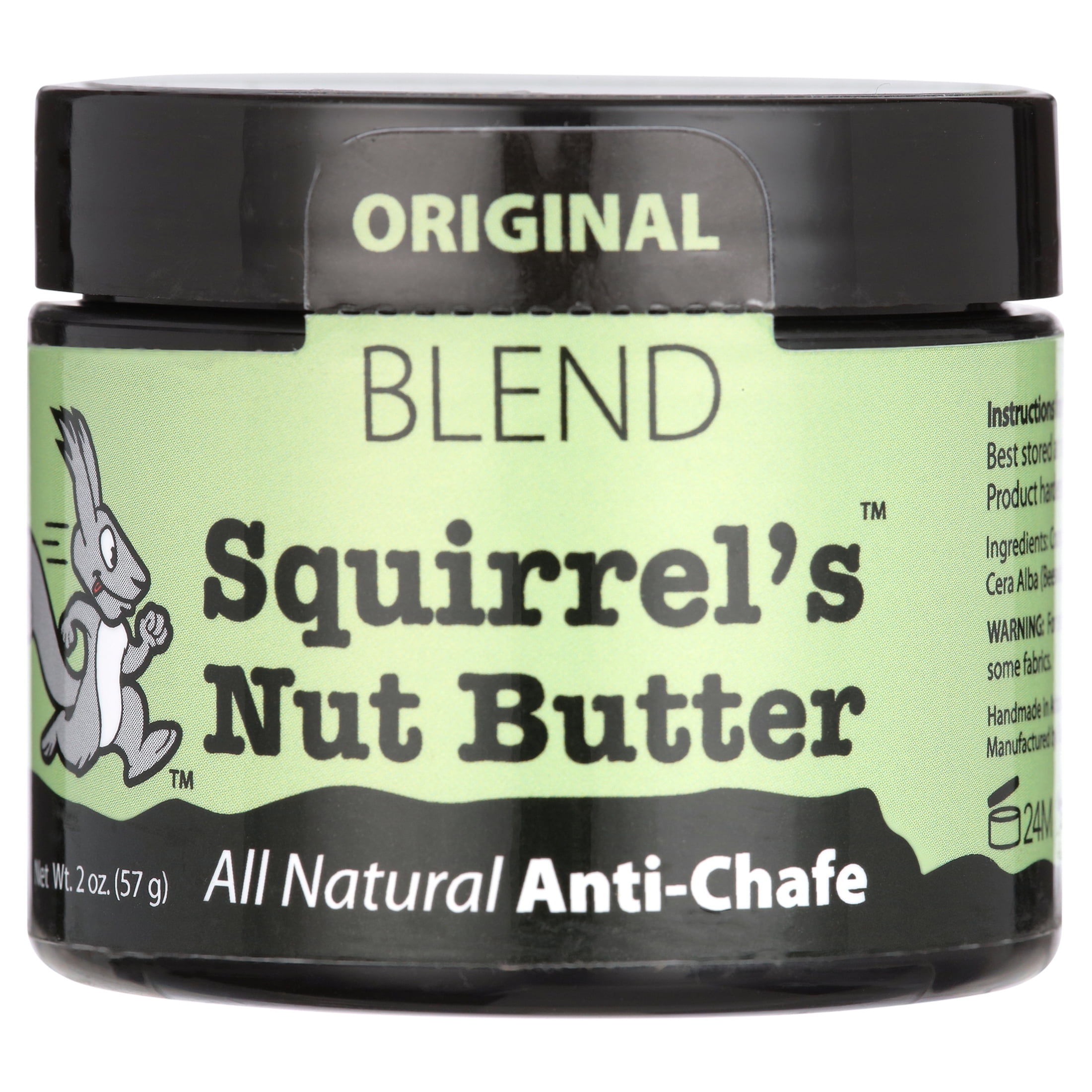 Squirrels Nut Butter Organic All Natural Anti-Chafe Salve, 2.0 oz Tub ...