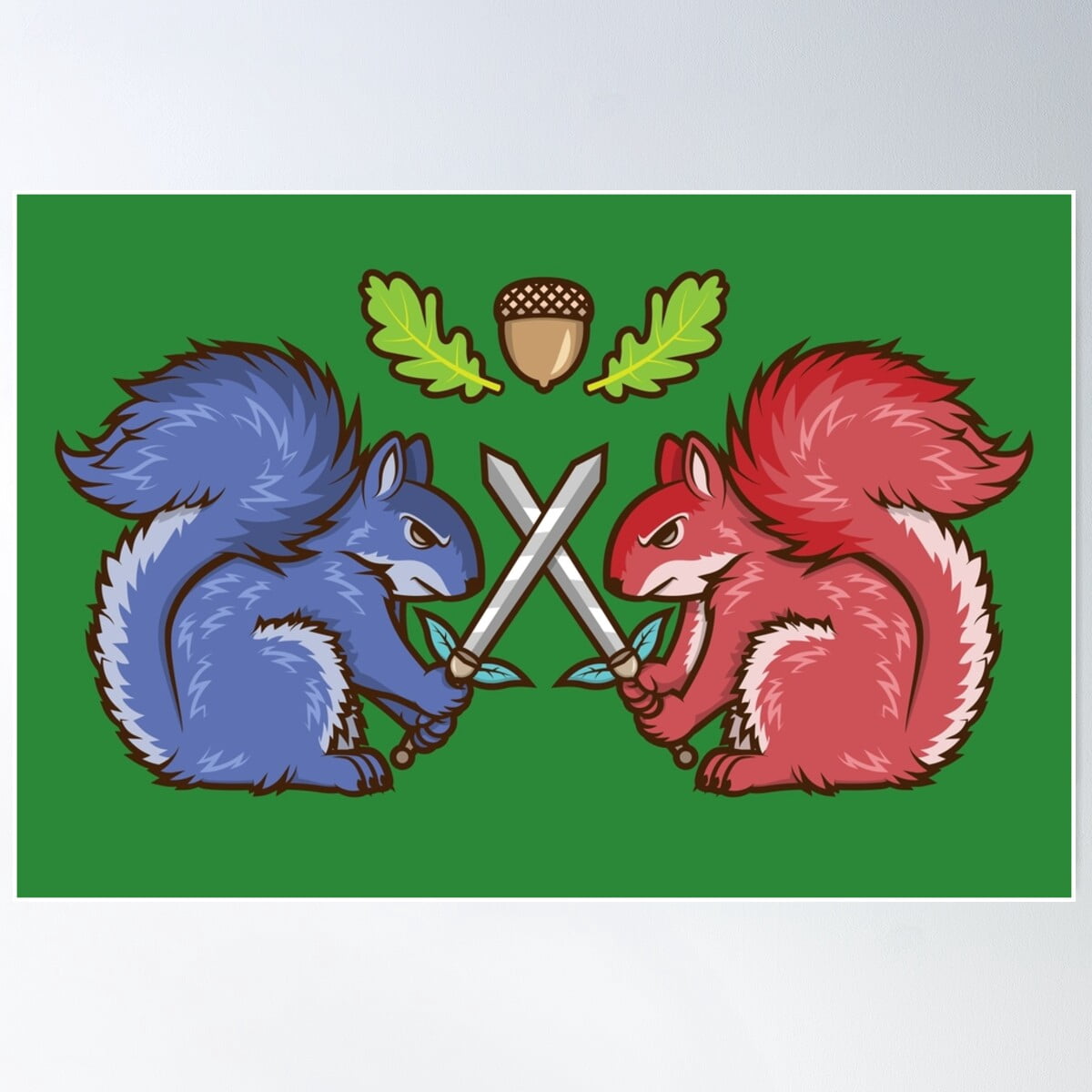 Squirrels Of The Sword Poster Wall Art, Modern Wall Decor For Living ...