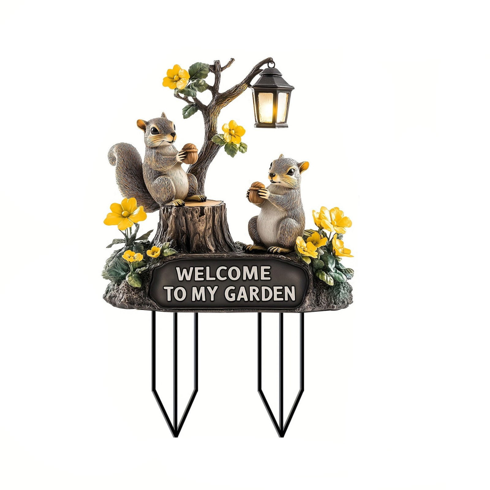 Squirrels Ornament Eating Nut On Streetlights Acrylic Garden Courtyard ...