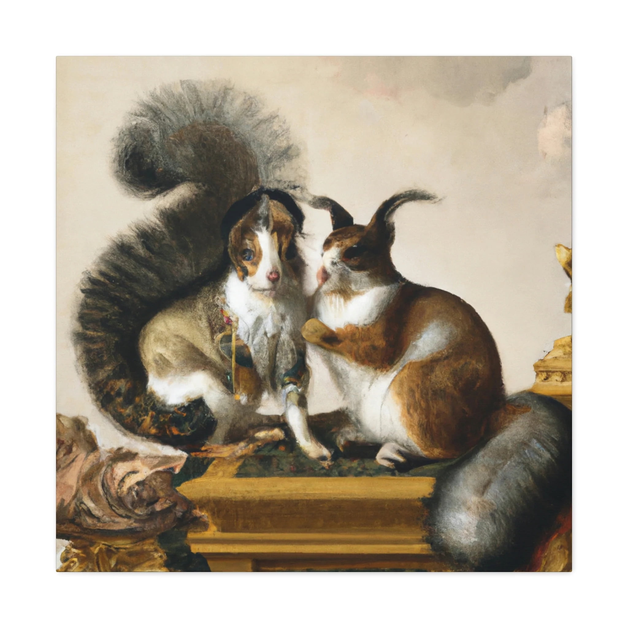 Squirrels in Baroque - Canvas - Walmart.com