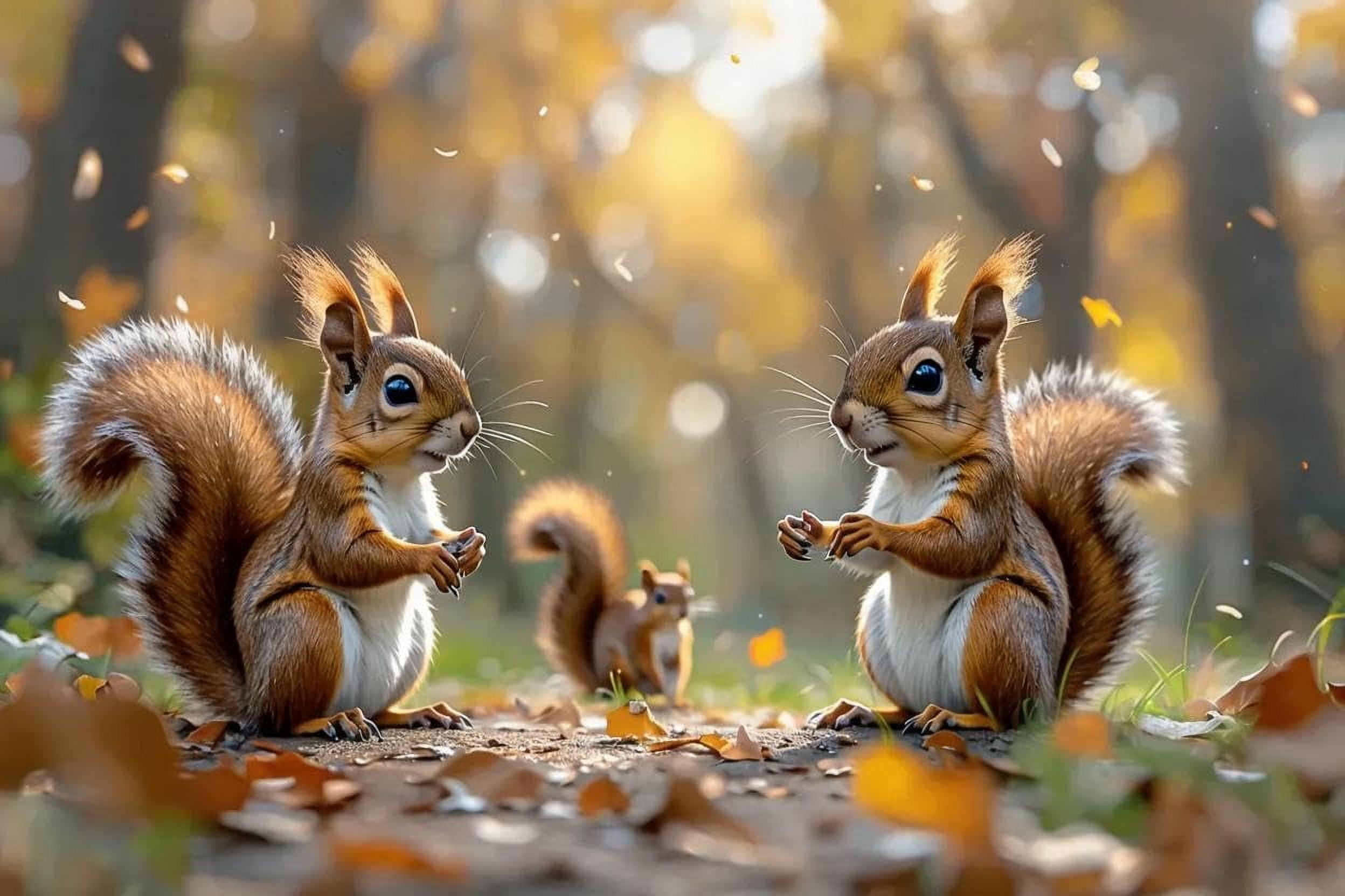 Squirrels in The Park Puzzle Anime Wooden Jigsaw Puzzle, Educational ...