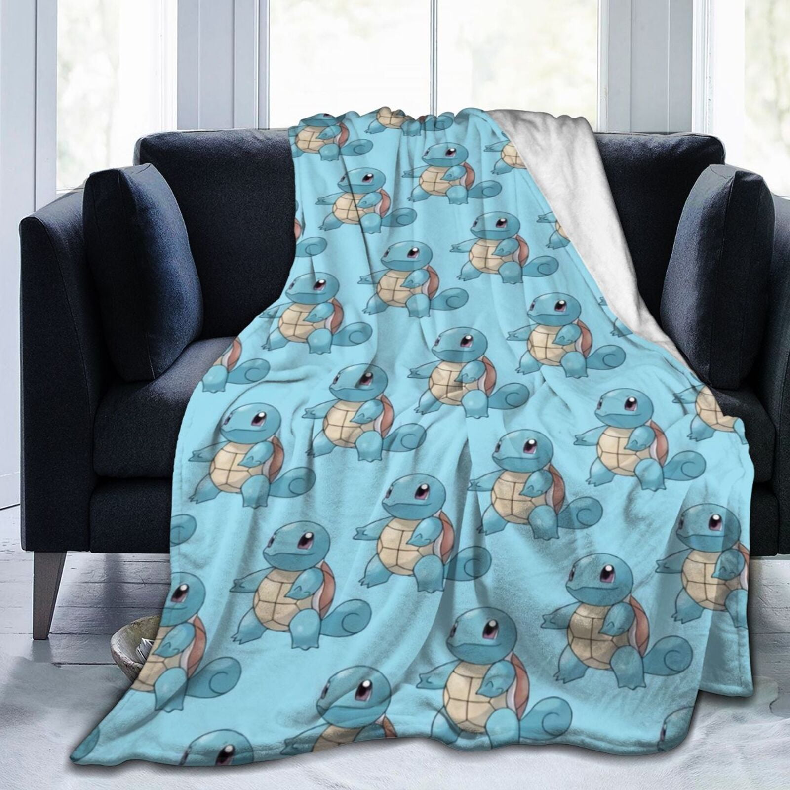 Squirtle Cartoon Blanket Ultra Soft Flannel Throw Blanket Warm Cozy ...