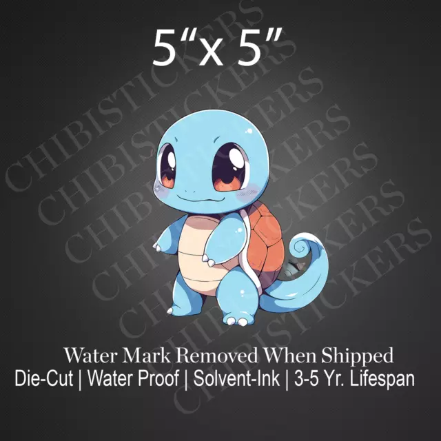 Squirtle Turtle Squad Pokemon Car Sticker Squirtle Chibi Cutie Vinyl ...