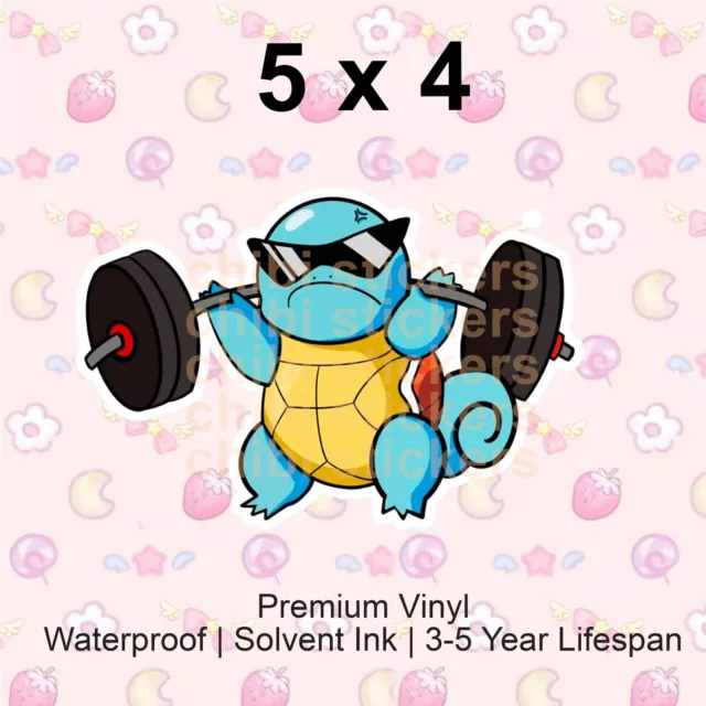 Squirtle Turtle Squad Pokemon Car Sticker Squirtle Squat-Le Workout ...
