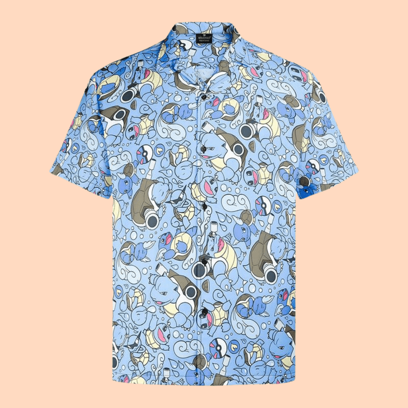 Squirtle Wartortle Blastoise Hawaiian Shirt With Water Type Pokemon ...