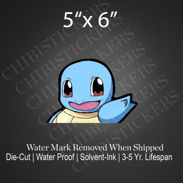 Squirtle Waving Hi Pokemon Pikachu Sticker Anime Vinyl Sticker ...