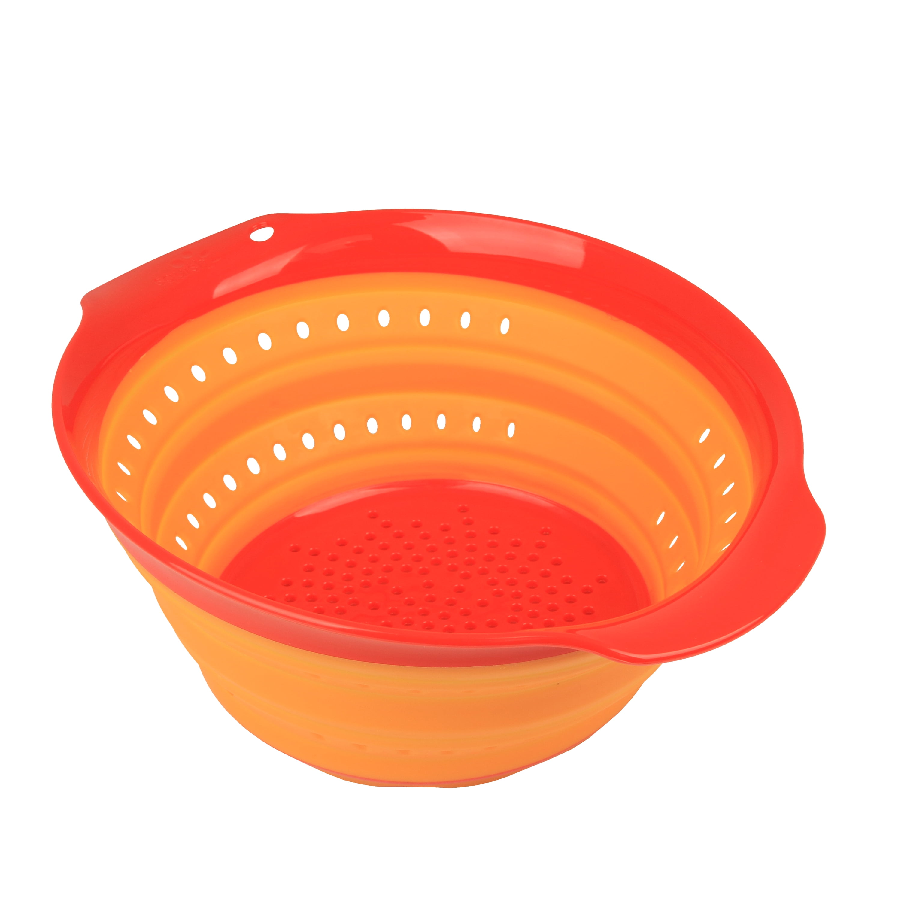 Squish 9-11/16 in. W x 12-3/16 in. L Yellow/Orange Collapsible Colander ...
