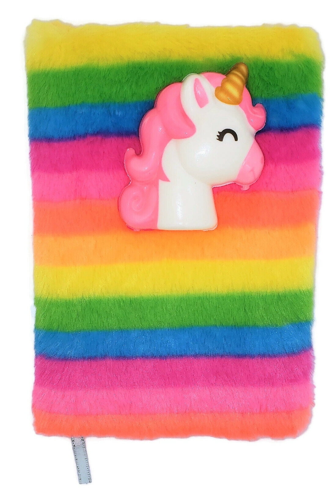 Squish Unicorn Rainbow Fuzzy Journal Diary (7.5" x 5") 60 Pages. Soft ...