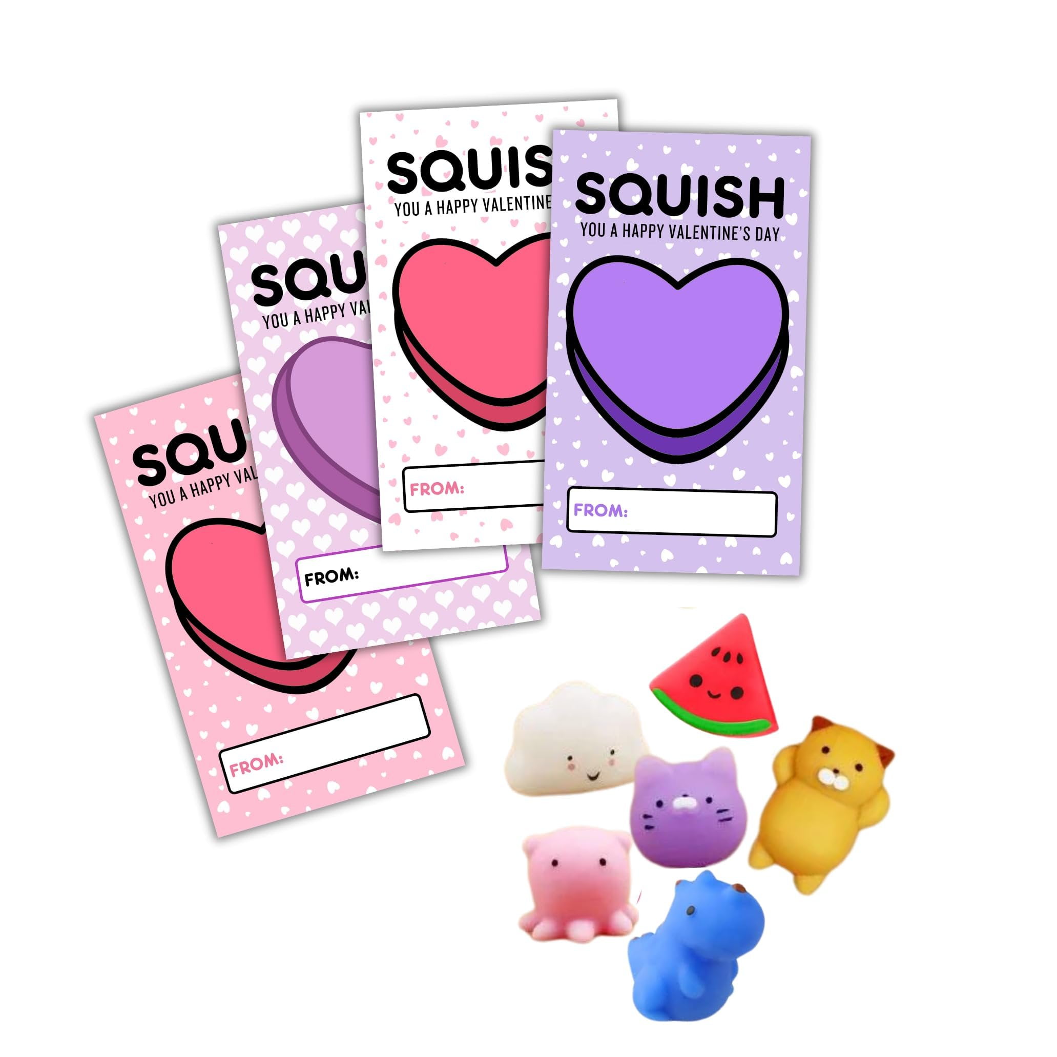 Squish You A Happy Valentines Day Valentines Cards 24 Cards & Squish ...