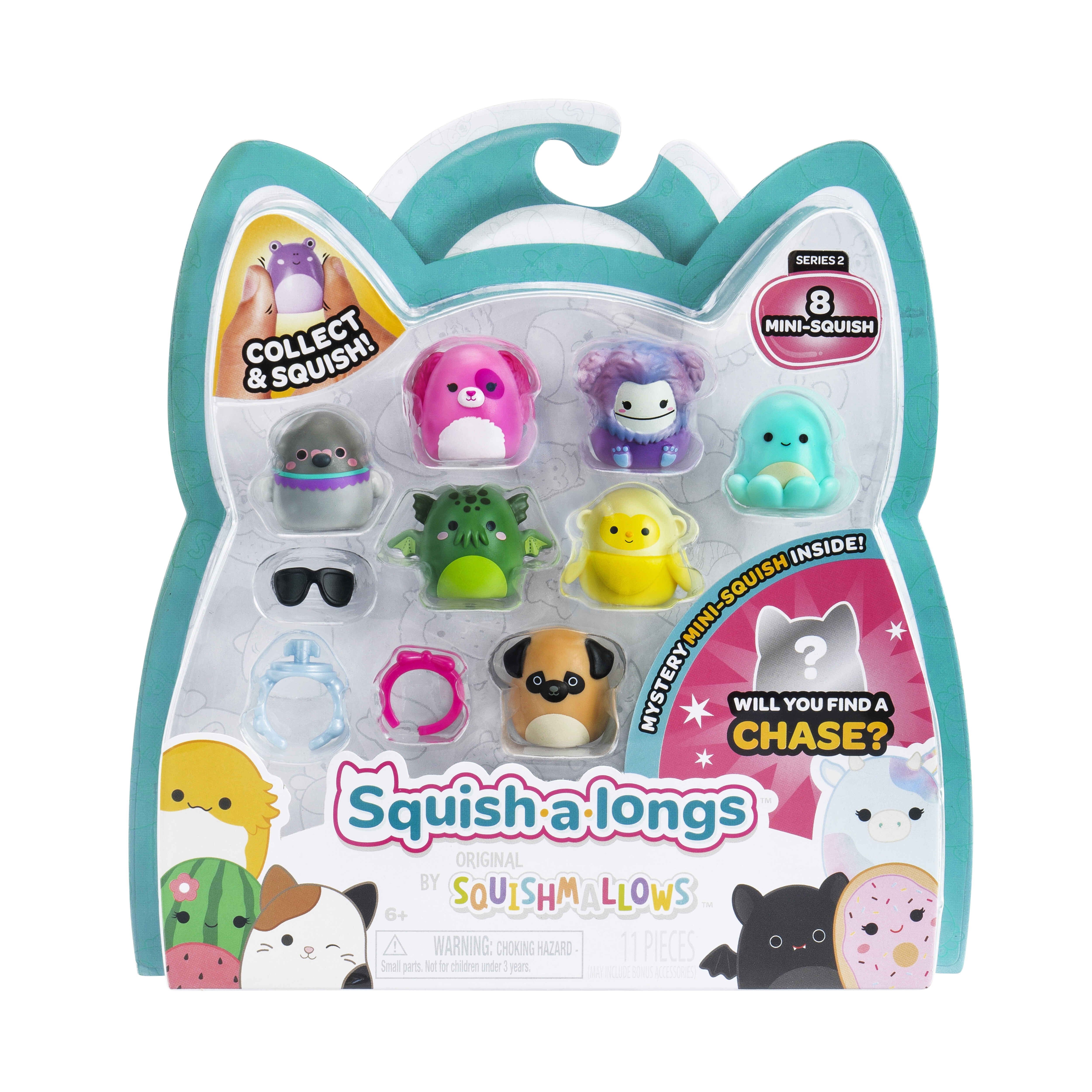 Squish-a-longs 8 Pack - (8) 1 inch Mini-Squish with Accessories ...