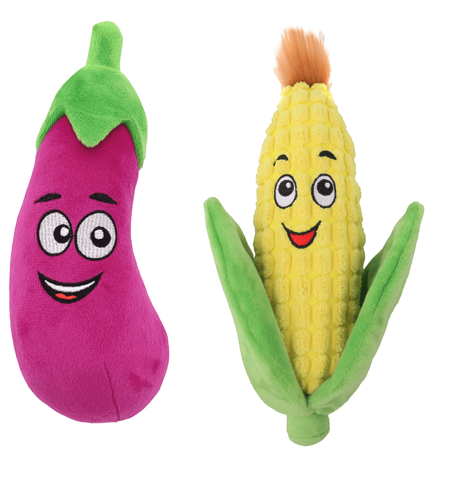 Squishable Mini Comfort Eggplant & Corn Plush Toy - 8.26” Lovely ...