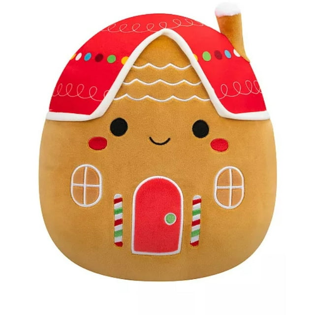 Squishmallow 12" Casa the Gingerbread House 8" Stuffed Plush Holiday ...