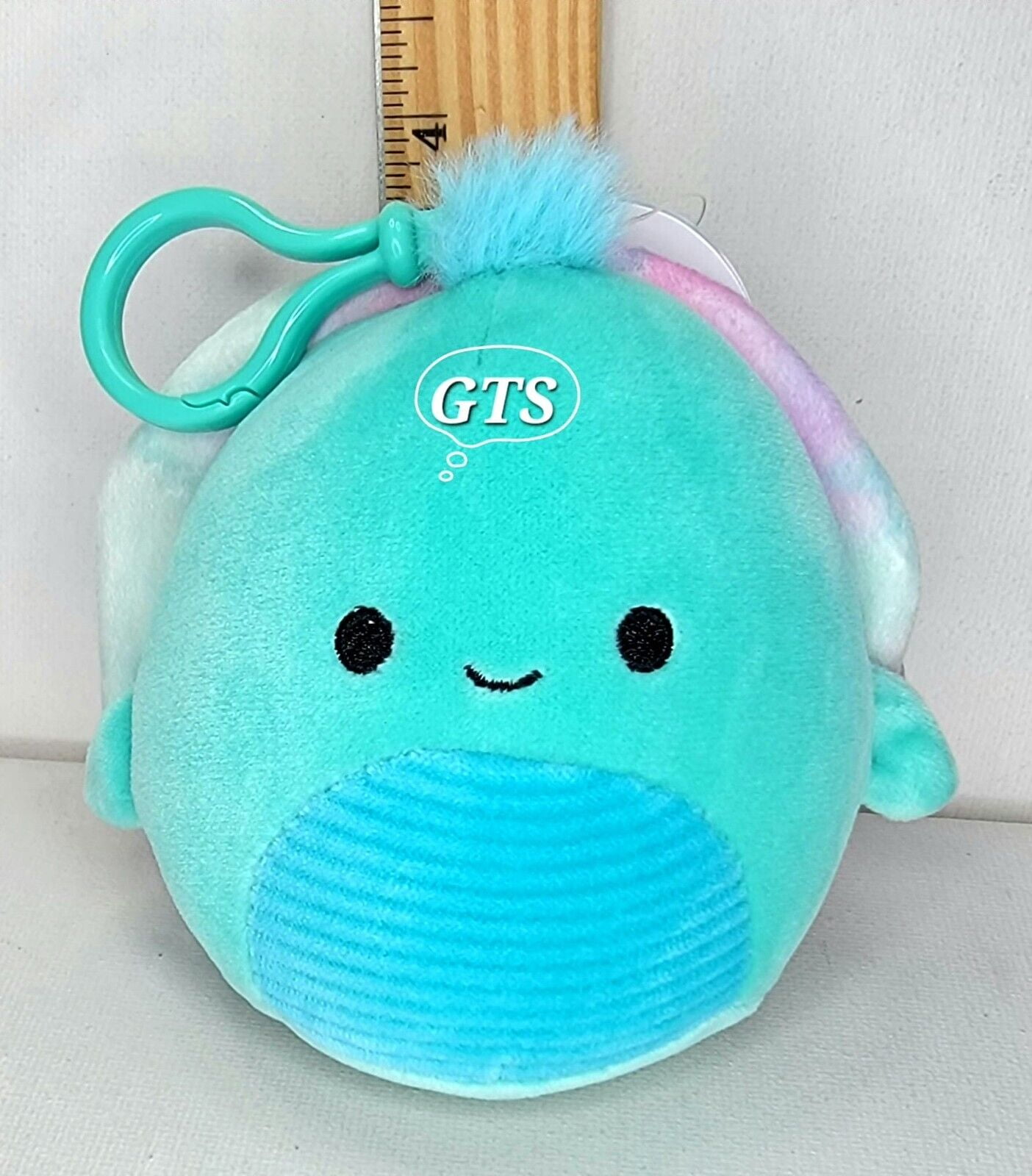 Squishmallow 3.5" Cascade Sea Turtle Soft Teal Tie Dye Sea Life Clip ...