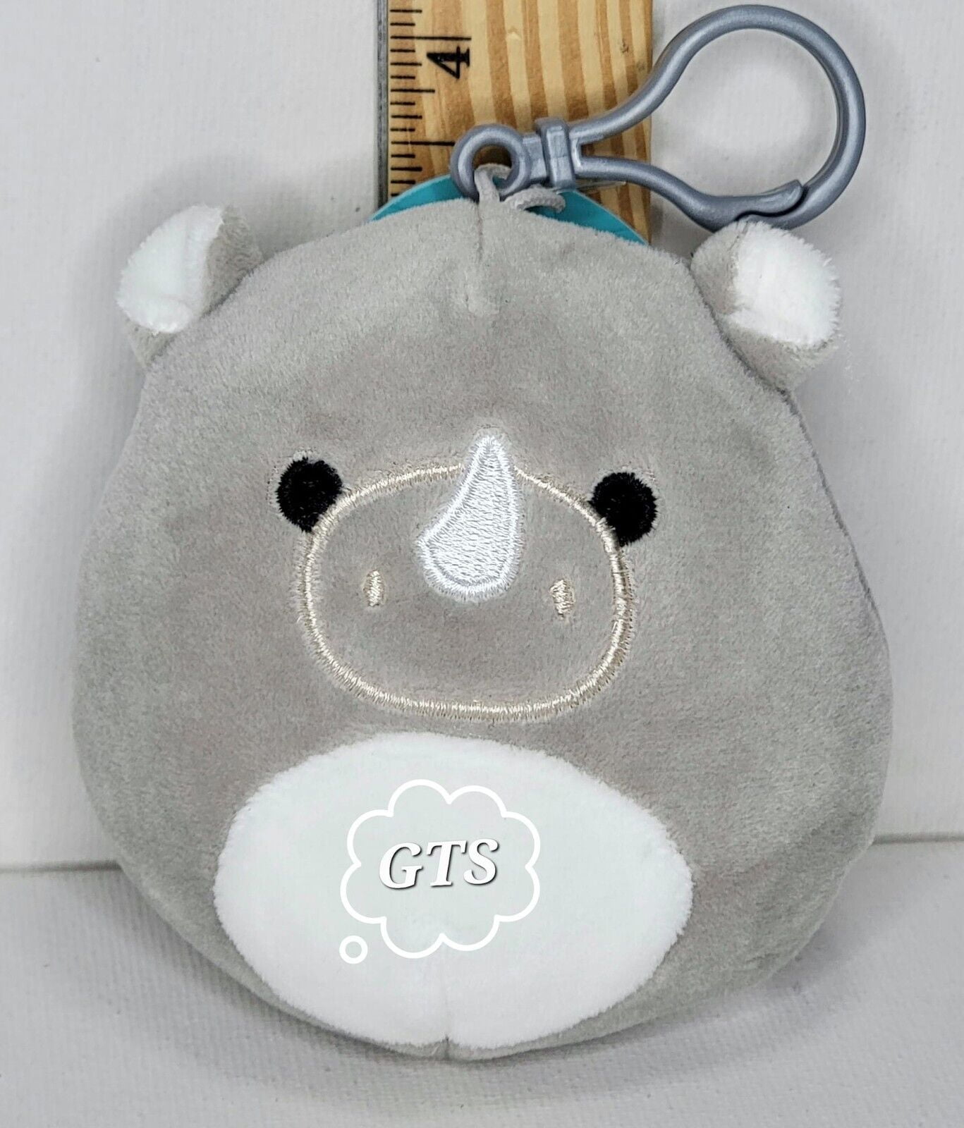 Squishmallow 3.5" Irving Rhinoceros Soft Gray Zoo Plush with Clip ...