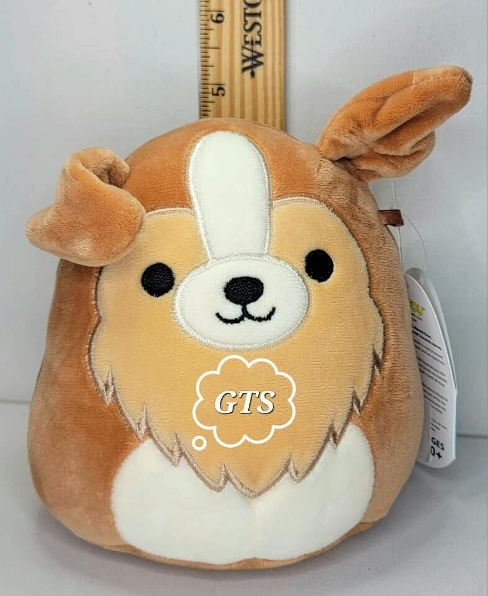 Squishmallow 5" Andres Sheltie Dog Soft HTF Tan White Canine Pet Plush ...