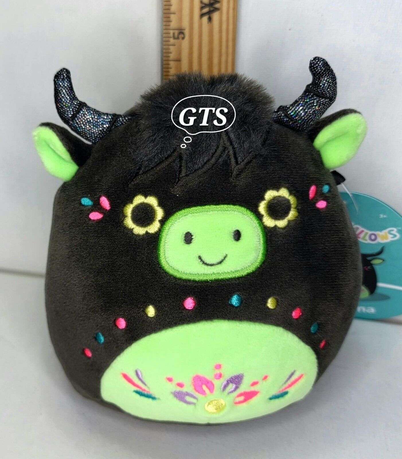 Squishmallow 5" Catrina Bull Black Day of the Dead Cow Halloween Plush ...