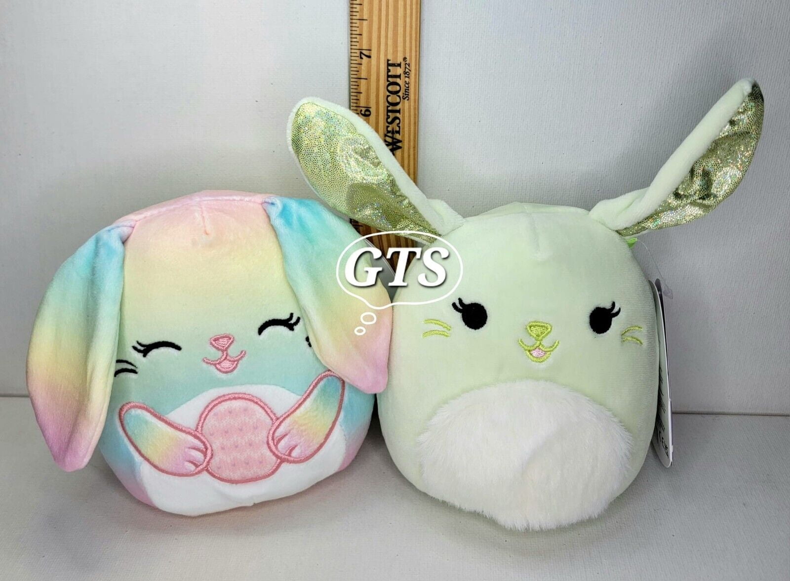 Squishmallow 5" Hara and Wu Rabbits 2 PC Easter Bunny Mint Ombre' Plush ...