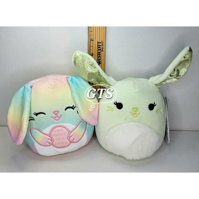 Squishmallow 5" Hara and Wu Rabbits 2 PC Easter Bunny Mint Ombre' Plush ...