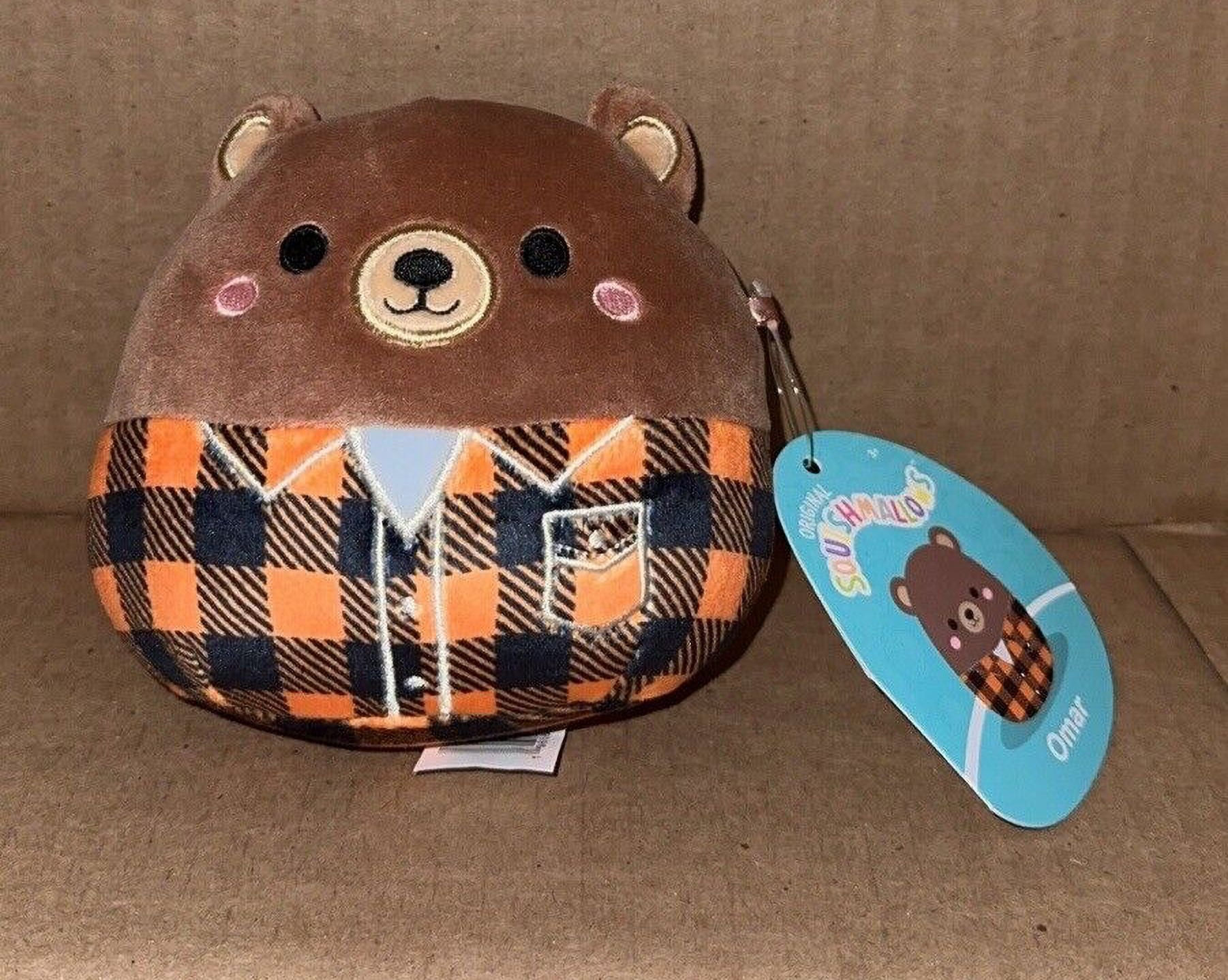 Squishmallow 5" Omar the Bear with Plaid Shirt Fall Harvest Plush ...