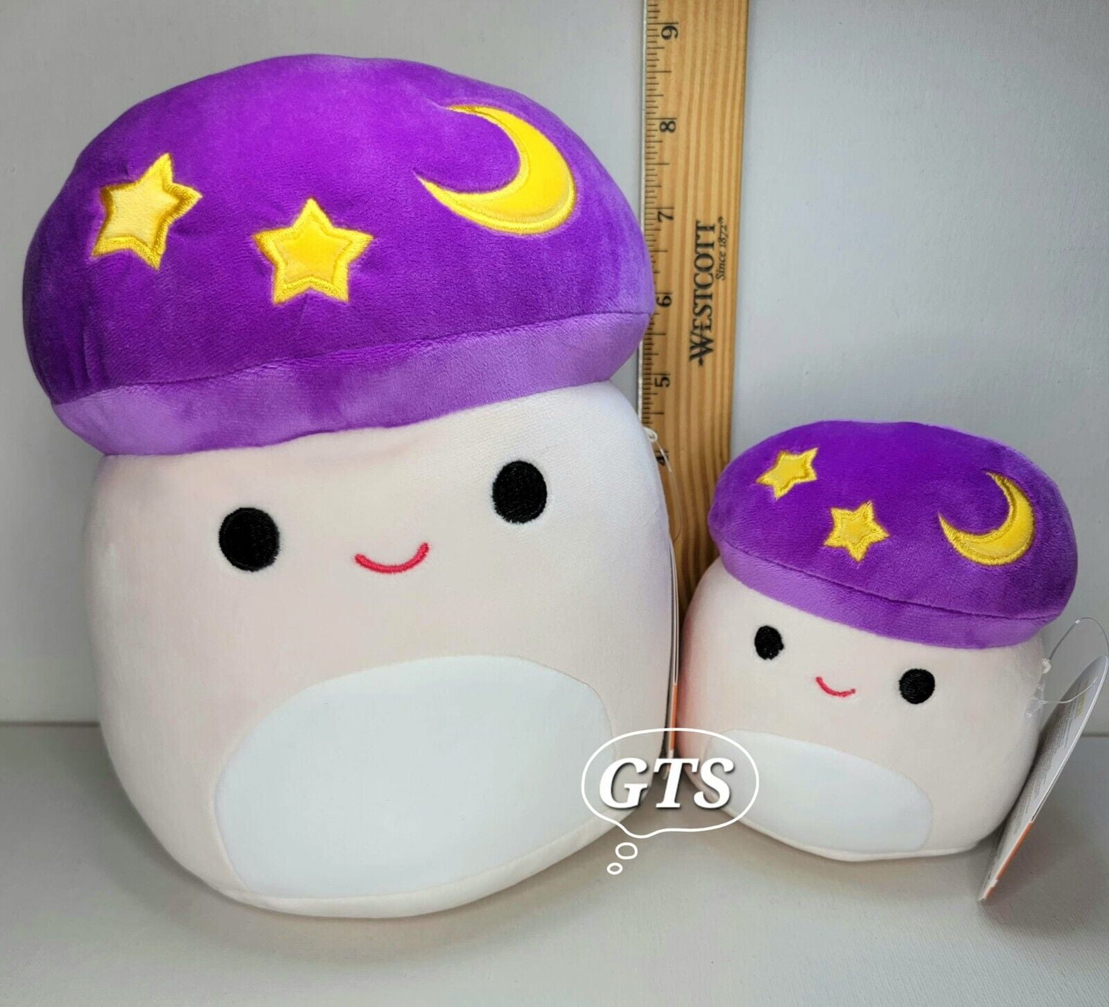 Squishmallow 5" and 8" Carina Mushroom 2 PC Moon Stars Fungi Plush ...