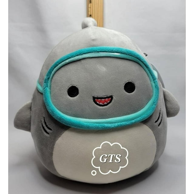 Squishmallow 8" Gordon Scuba Shark Soft Gray Masked Plush - Walmart.com