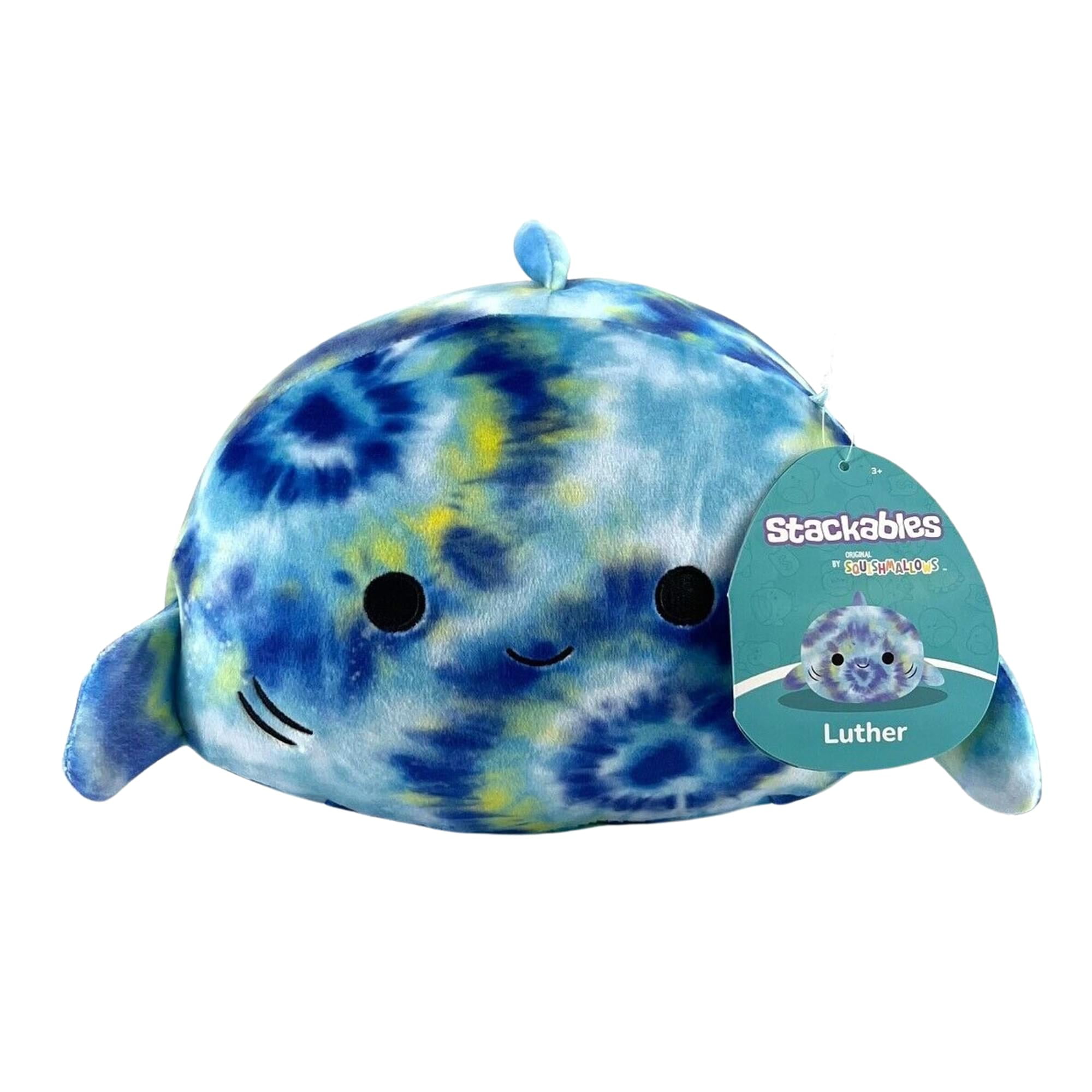 Squishmallow 8 Inch Stackable Plush | Luther the Tie Dye Shark ...
