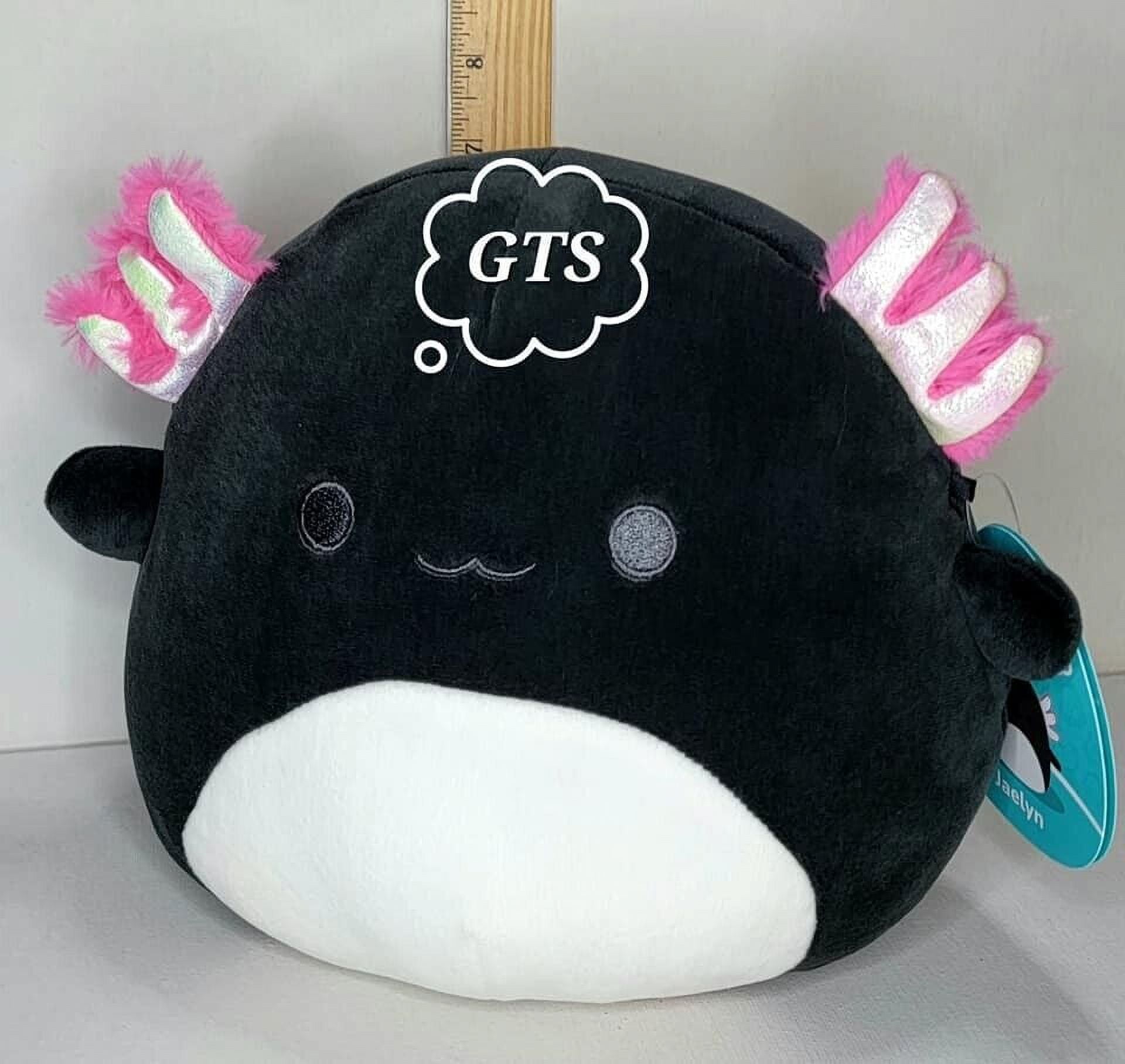 Squishmallow 8" Jaelyn Axolotl Soft Black Pink Walking Fish Plush ...