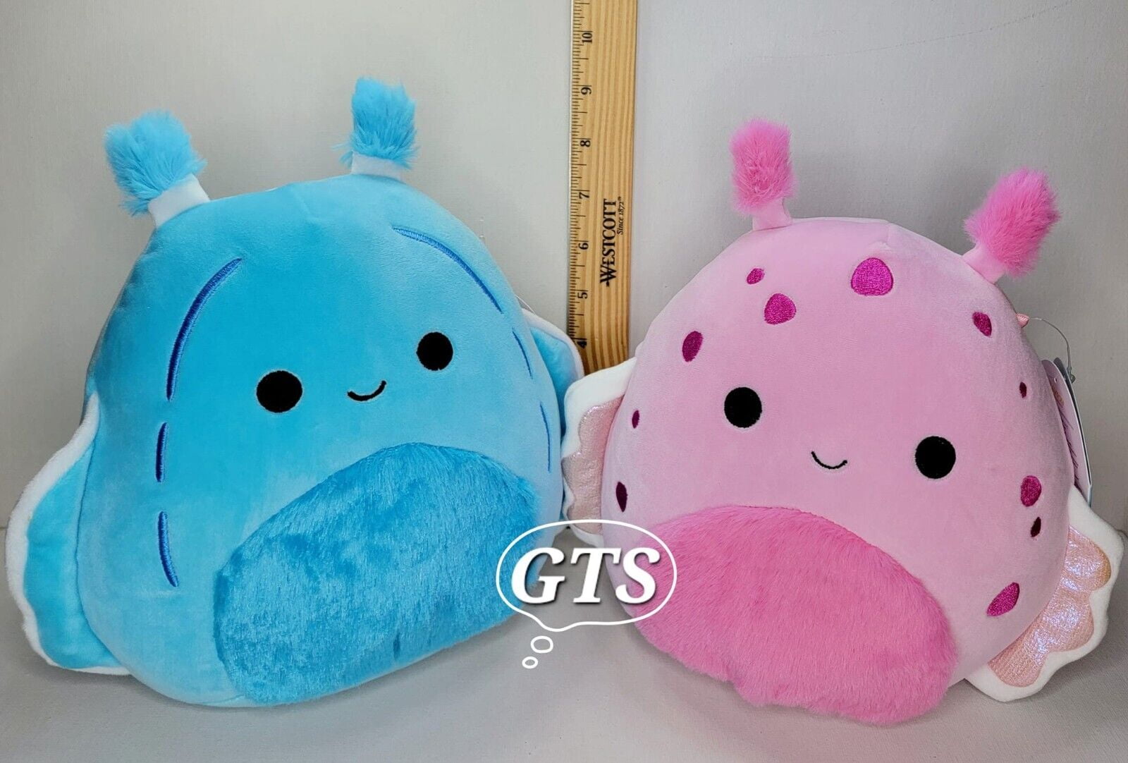 Squishmallow 8" Josa Shabnam 2 PC Blue Pink Sea Slug Plush Bundle ...