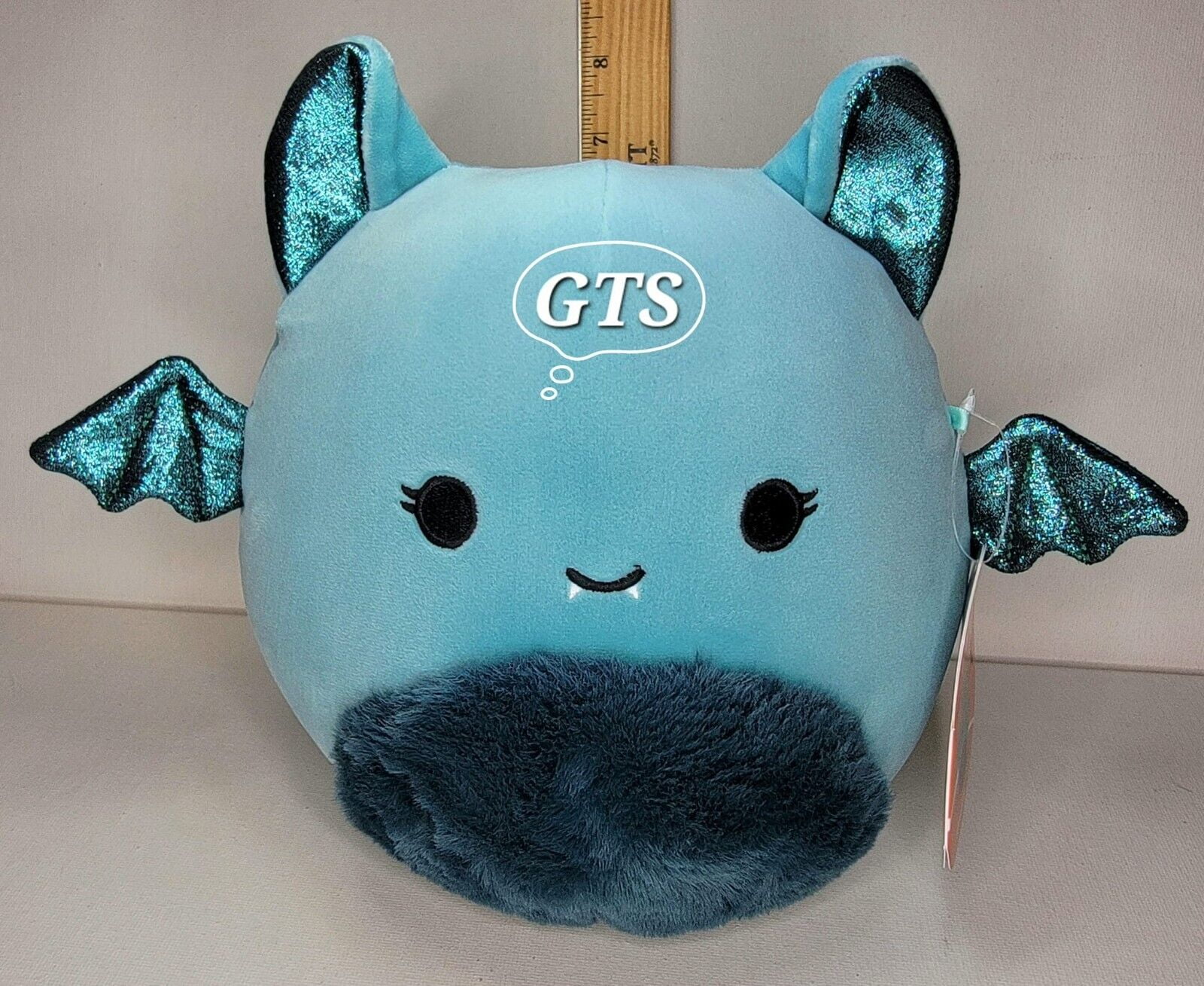 Squishmallow 8" Lucasta Bat Soft Teal Foil Ears Wings Halloween Plush - Walmart.com