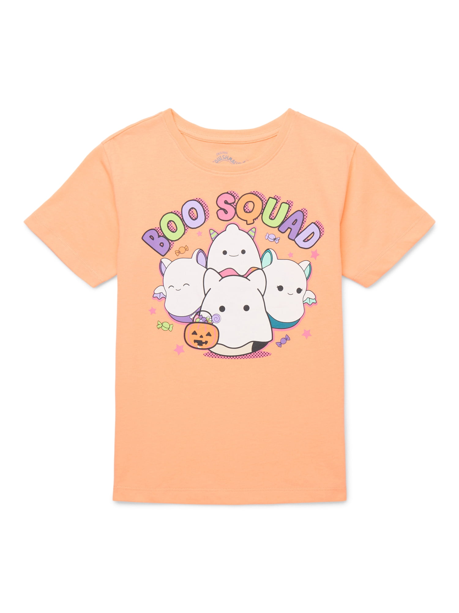 Squishmallow Boo Squad Girls Halloween Short Sleeve Graphic T-Shirt ...