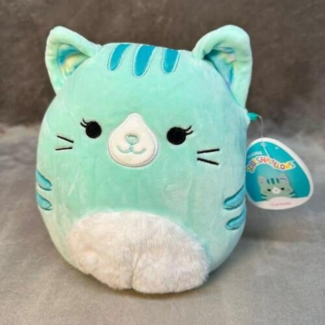 Squishmallow Corinna the Teal Cat Fuzzy Tummy 8 inch Kelly Toy Original ...