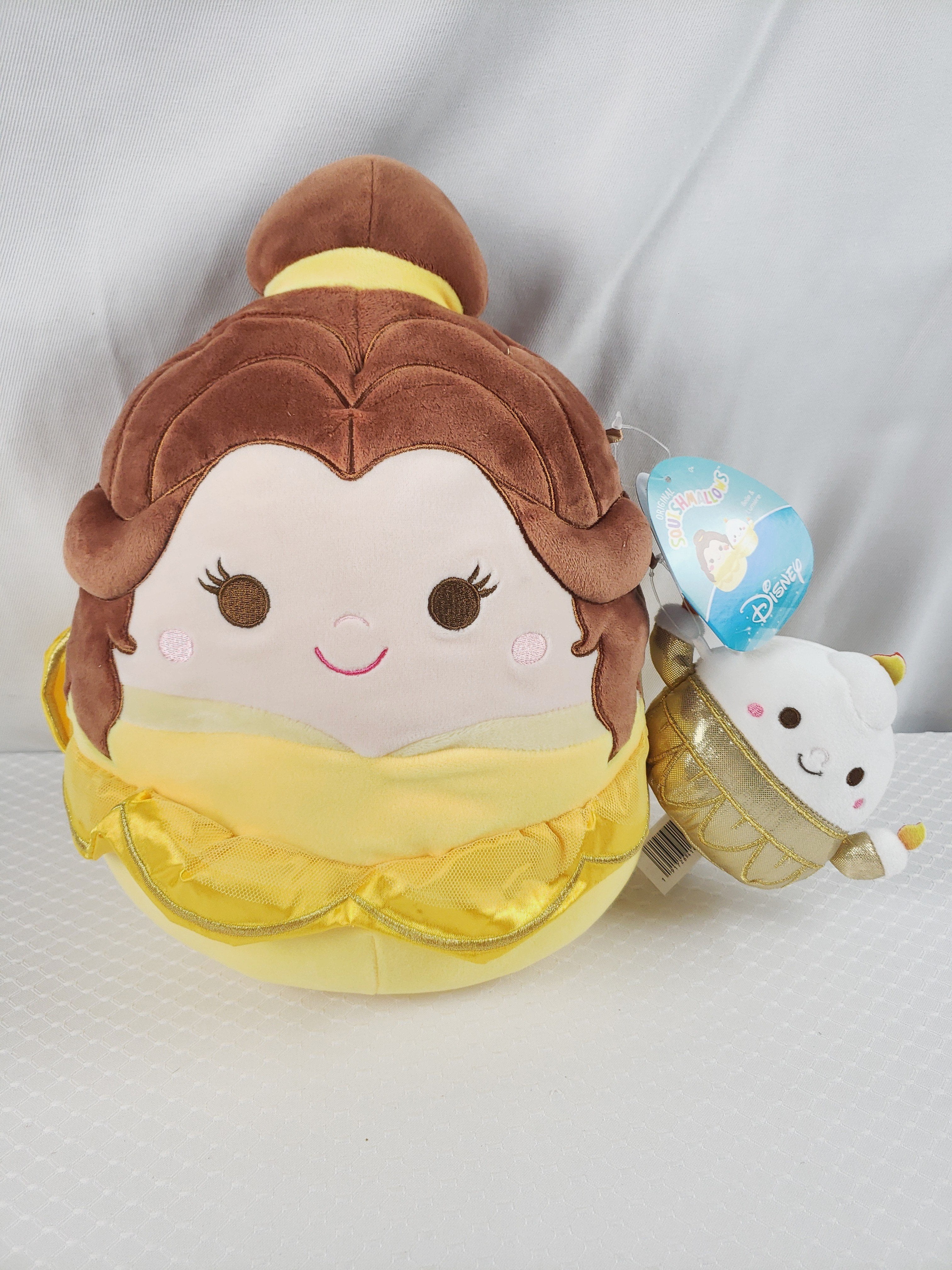 Disney Squishmallow Beauty and the Beast Plush, Belle 12" & Lumiere 4 ...