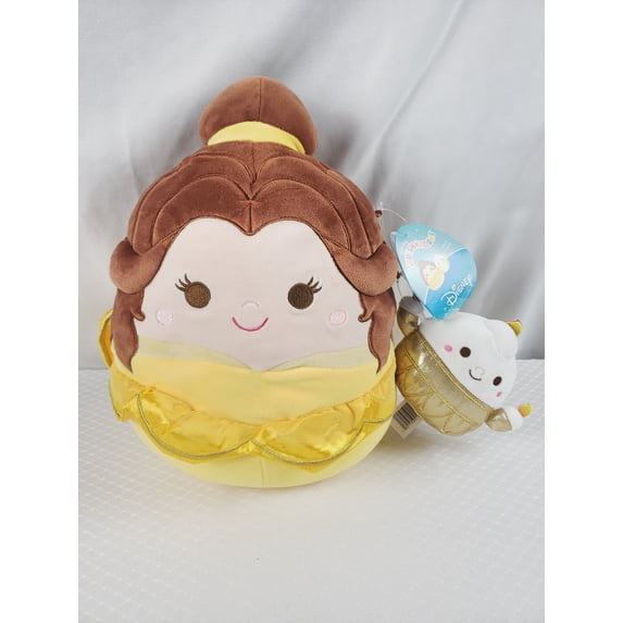 Disney Squishmallow Beauty and the Beast Plush, Belle 12" & Lumiere 4 ...