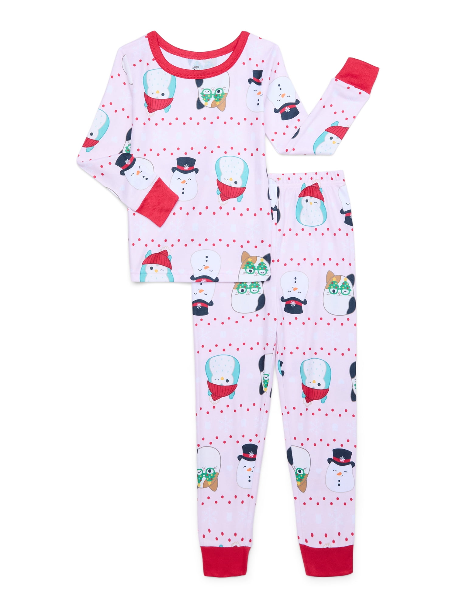 Squishmallow Girls Christmas Pajama Top & Pant Set, 2-Piece, Sizes 6-10 ...